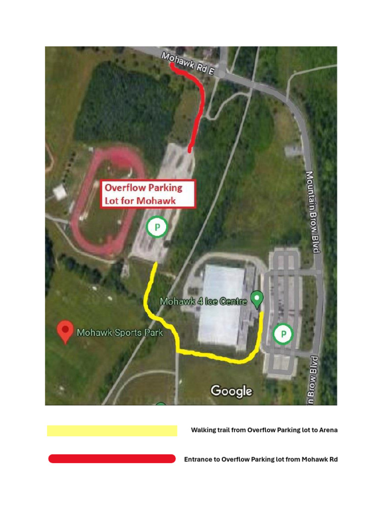 Mohawk 4 Ice Centre-Overflow Parking Map | PDF