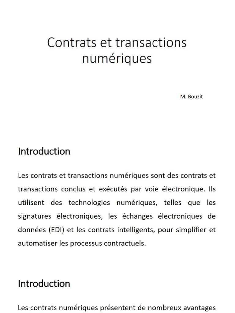 Contrats et transactions num-riques | PDF