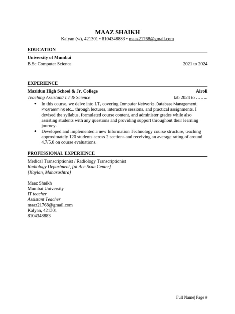 My Resume | PDF