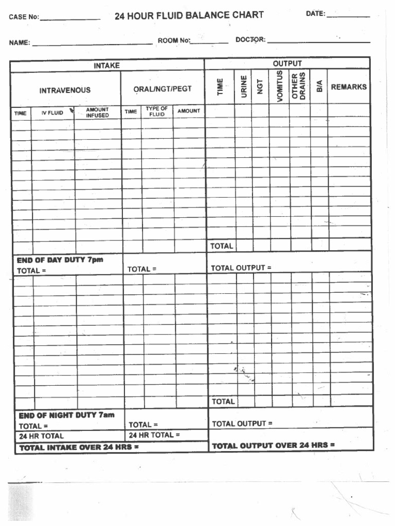 24 HR Fluid Balance | PDF