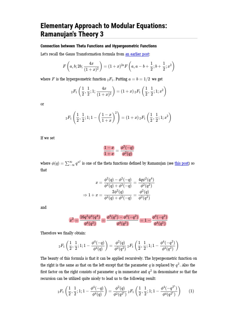 2011-12-Elementary Approach To Modular Equations - Ramanujans Theory 3 ...