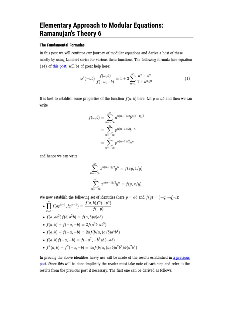 2012-02-Elementary Approach To Modular Equations - Ramanujans Theory 6 ...
