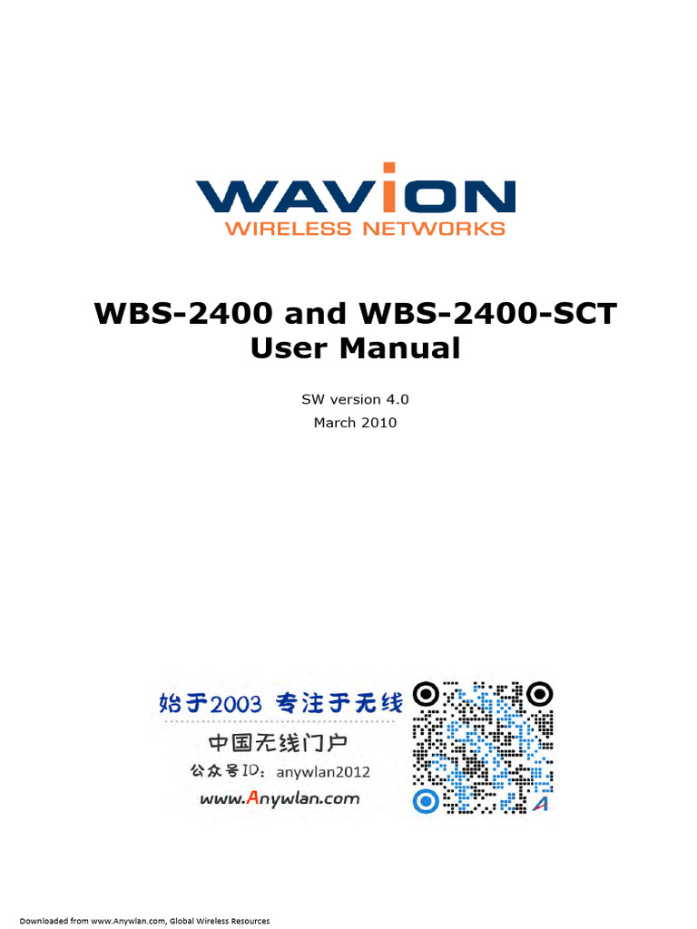 Wavion WBS-2400-SCT User Manual | PDF | Ip Address | Wi Fi