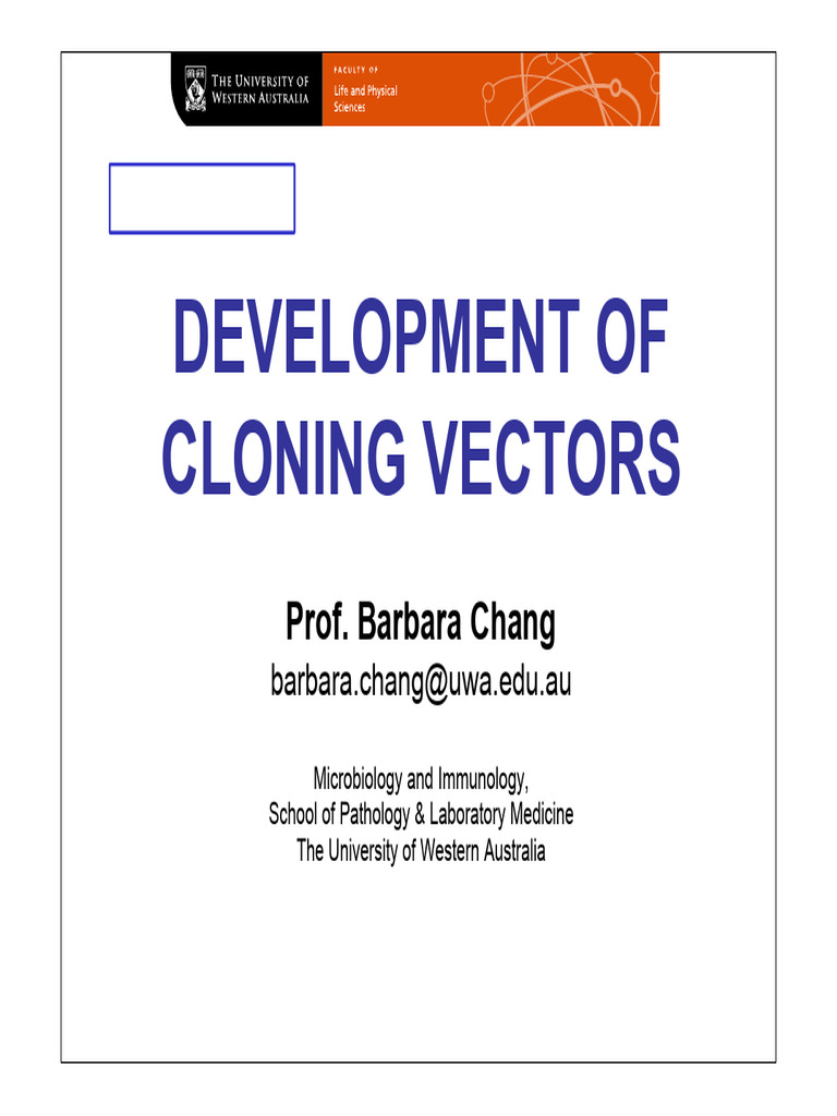 Annotated Lect 2 Development of Cloning Vectors 2014 | PDF | Molecular Cloning | Vector ...