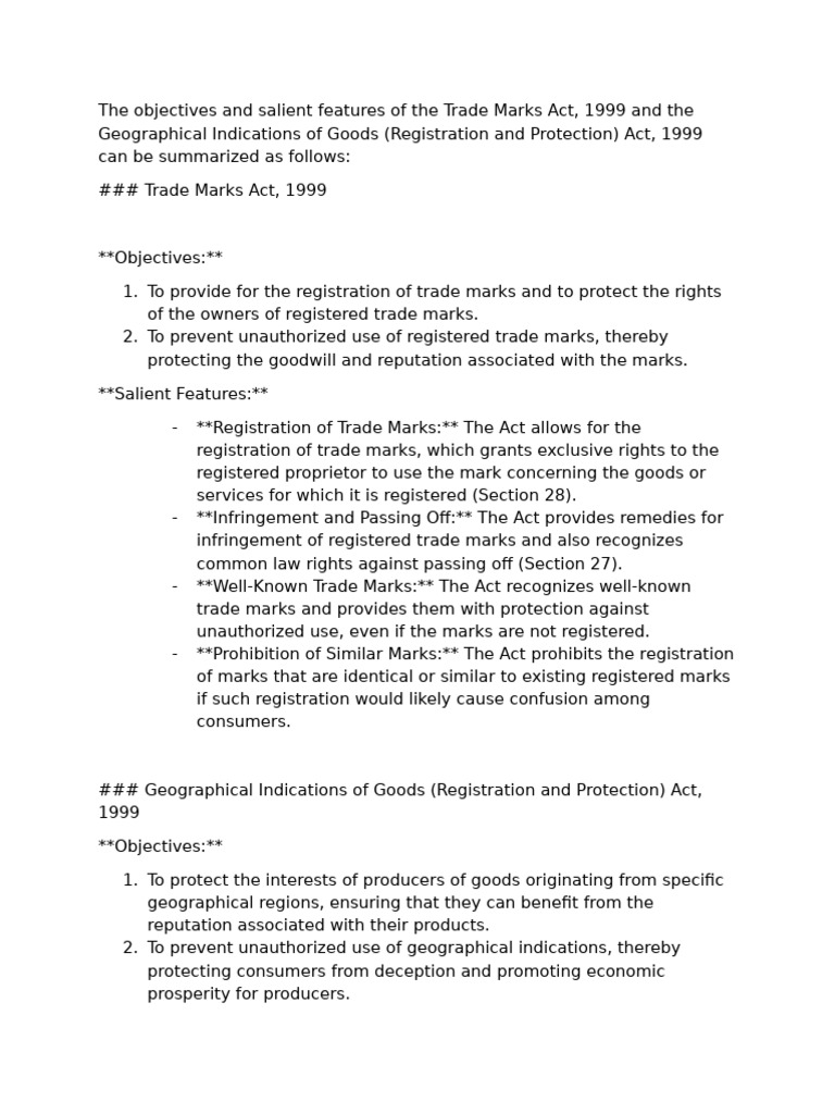 TM and Gi Diff On Obj and Feat | PDF | Trademark | Intellectual Works