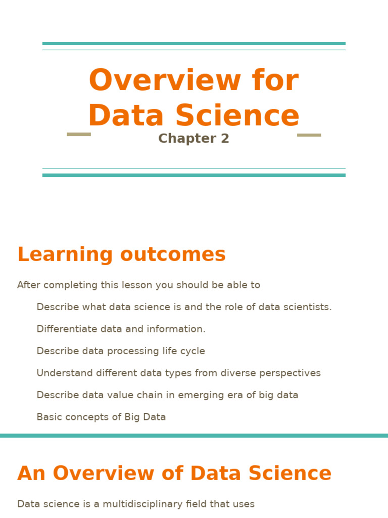 Chapter 2 - Overview for Data Science | PDF | Data | Data Type