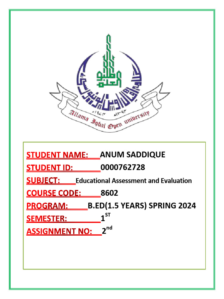 8602 | PDF | Validity (Statistics) | Educational Assessment
