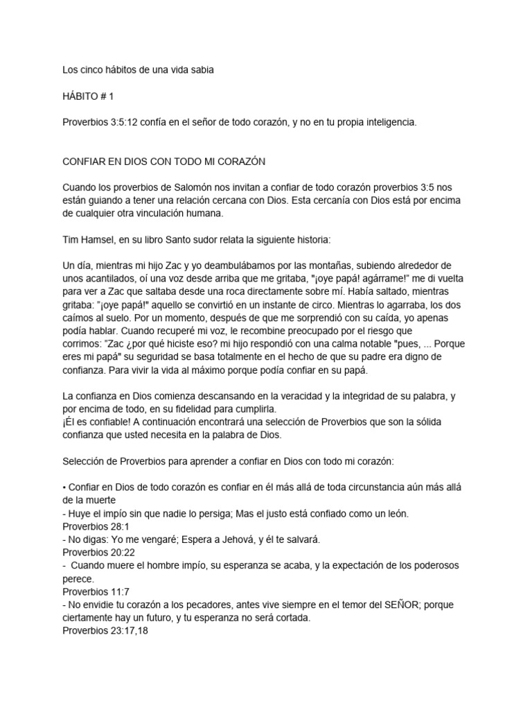 Los Cinco Hábitos de Una Vida Sabia (2) | PDF | Aslan | Daniel (figura ...
