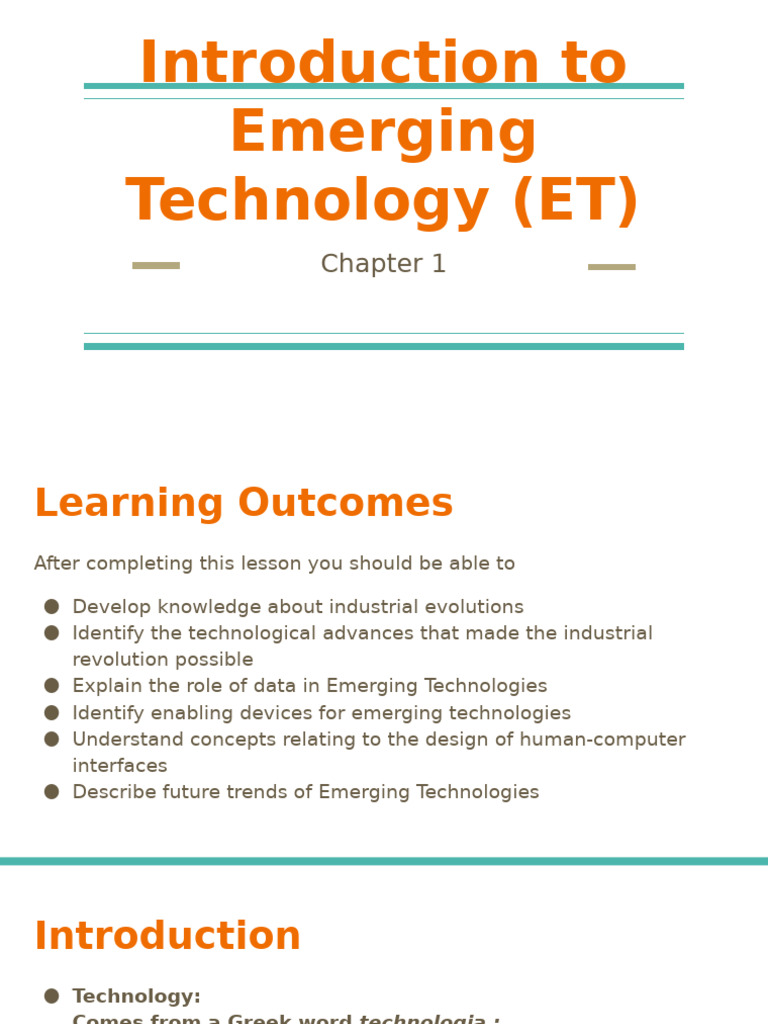 Chapter 1 - Introduction to Emerging Technology | PDF | Human–Computer Interaction | Emerging ...