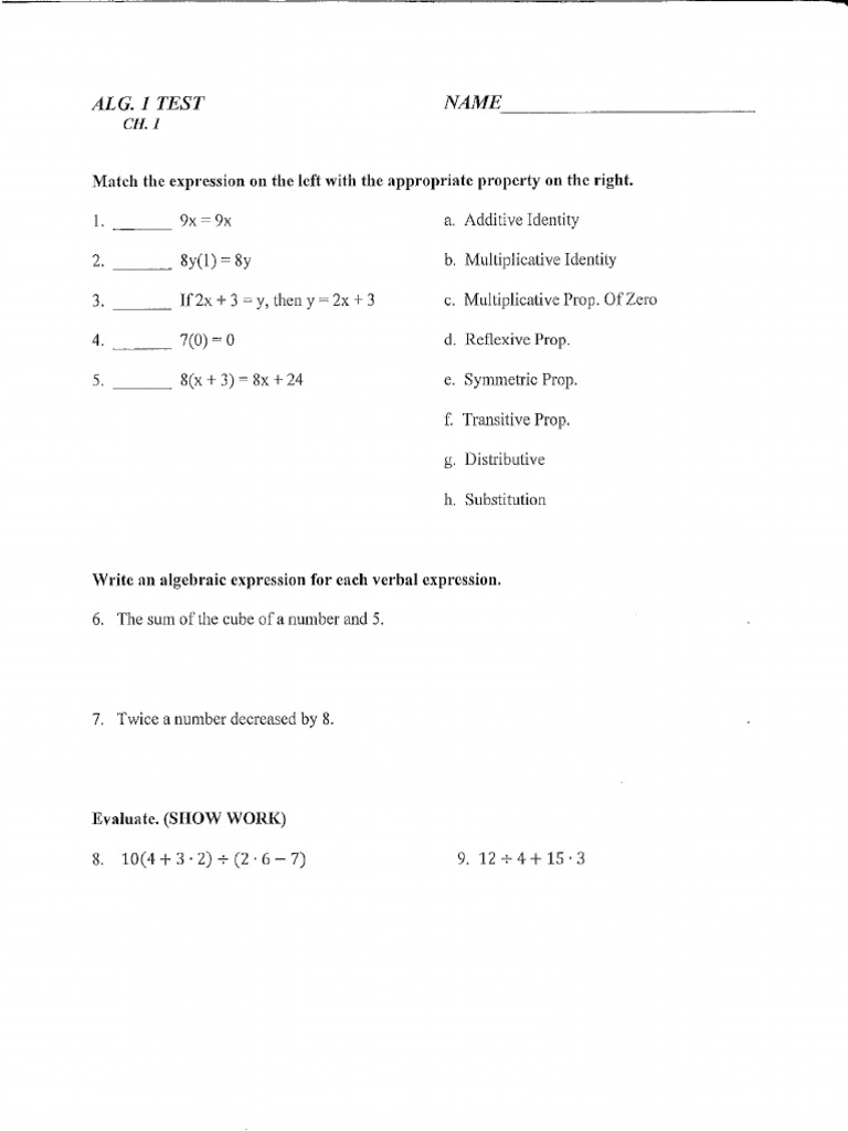 A1 Test Ch. 1 | PDF