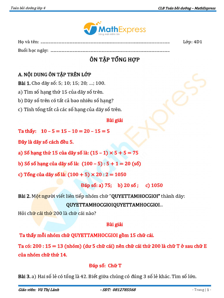 BC4D1. 04012025. NDBH Ôn tập tổng hợp | PDF