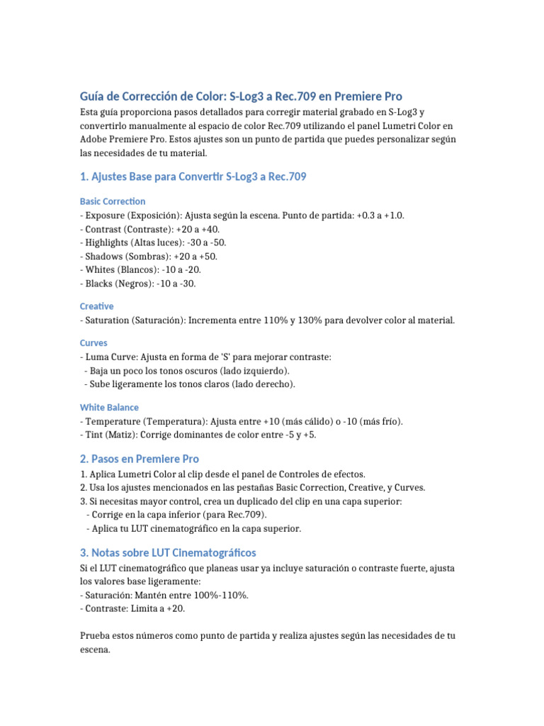 SLog3 To Rec709 Guide | PDF
