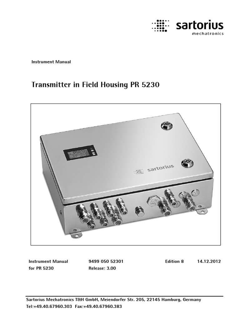 M Transmitter in Field Housing PR 5230-2 | PDF | Parameter (Computer Programming) | Calibration