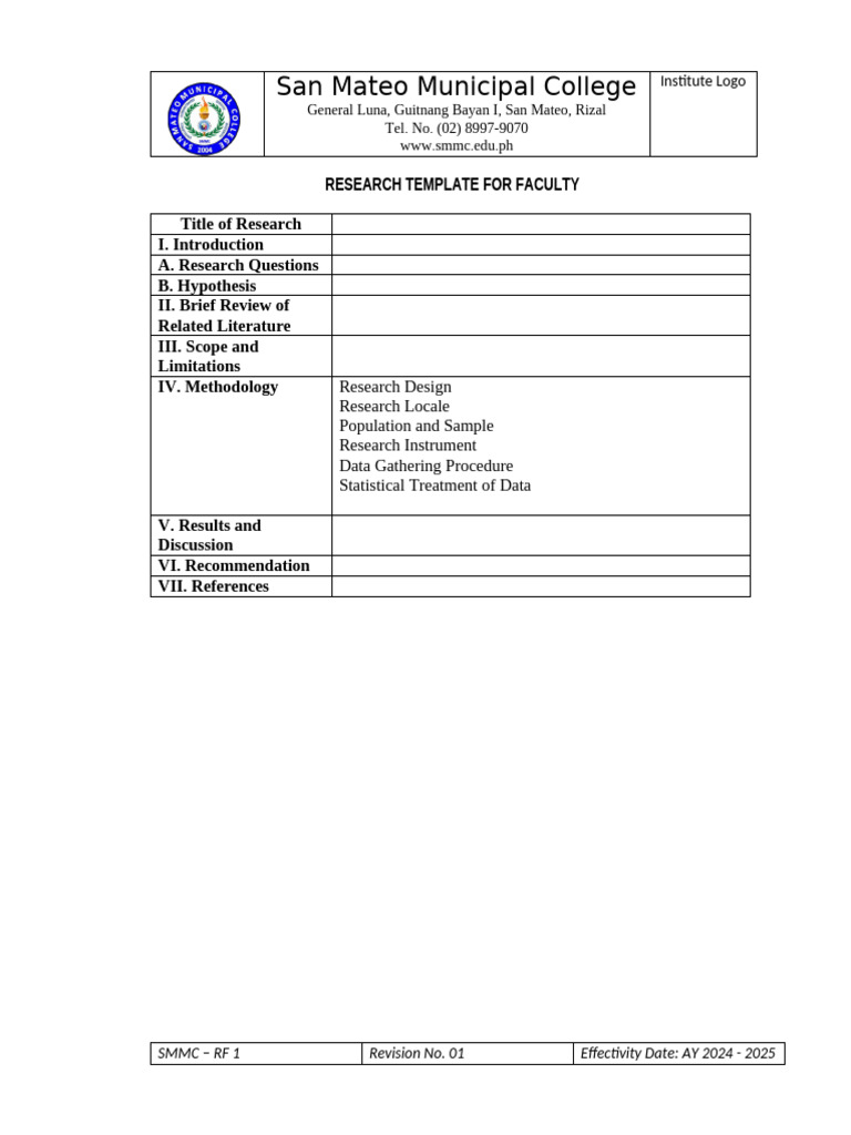 Faculty Research Template | PDF