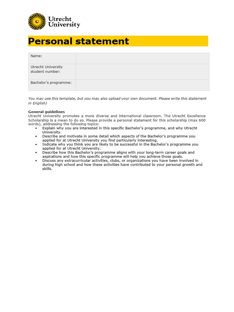 UES-BA Personal Statement | PDF