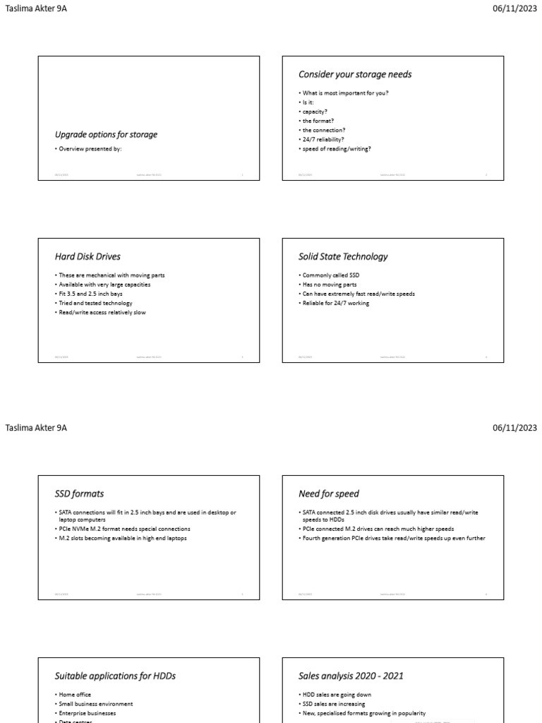 Ict Presentation | PDF | Solid State Drive | Hard Disk Drive