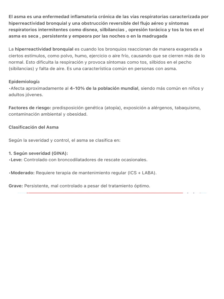 Guía Completa sobre el Asma: Síntomas y Tratamiento | PDF | Asma | Tos