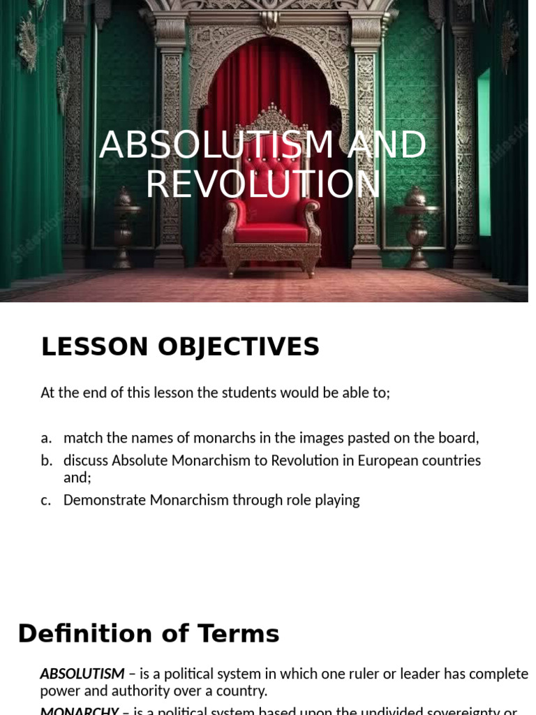 Absolutism and Revolution | PDF | France | Spain