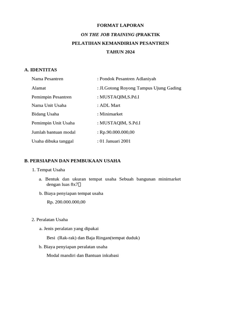 Format Laporan | PDF