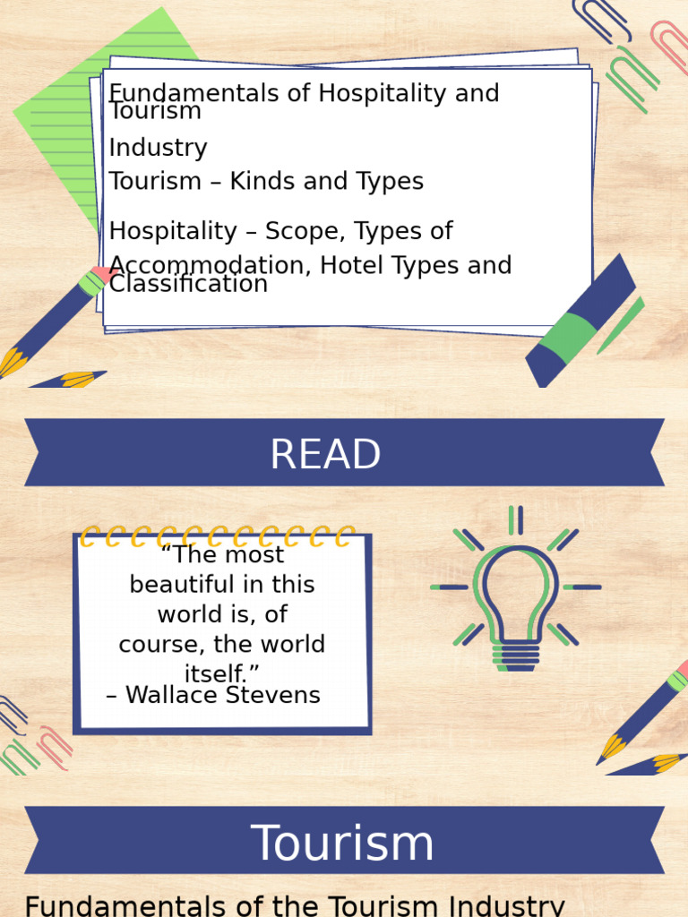 Fundamentals of Hospitality and Tourism Industry - Tourism - Kinds and ...
