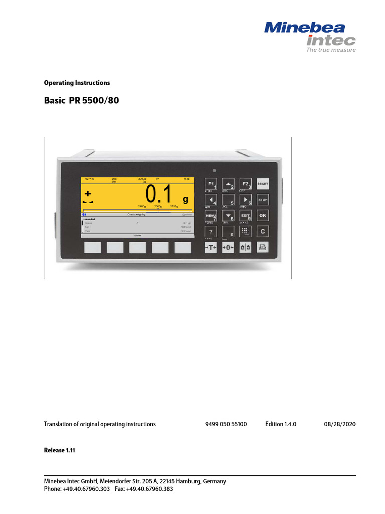 Minebea Intec Maxxis 4 PR5500 80 Basic Man 2020 08 | PDF | Computer ...