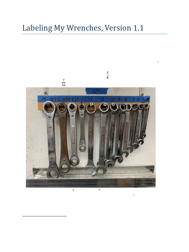 Labeling Wrenches | PDF