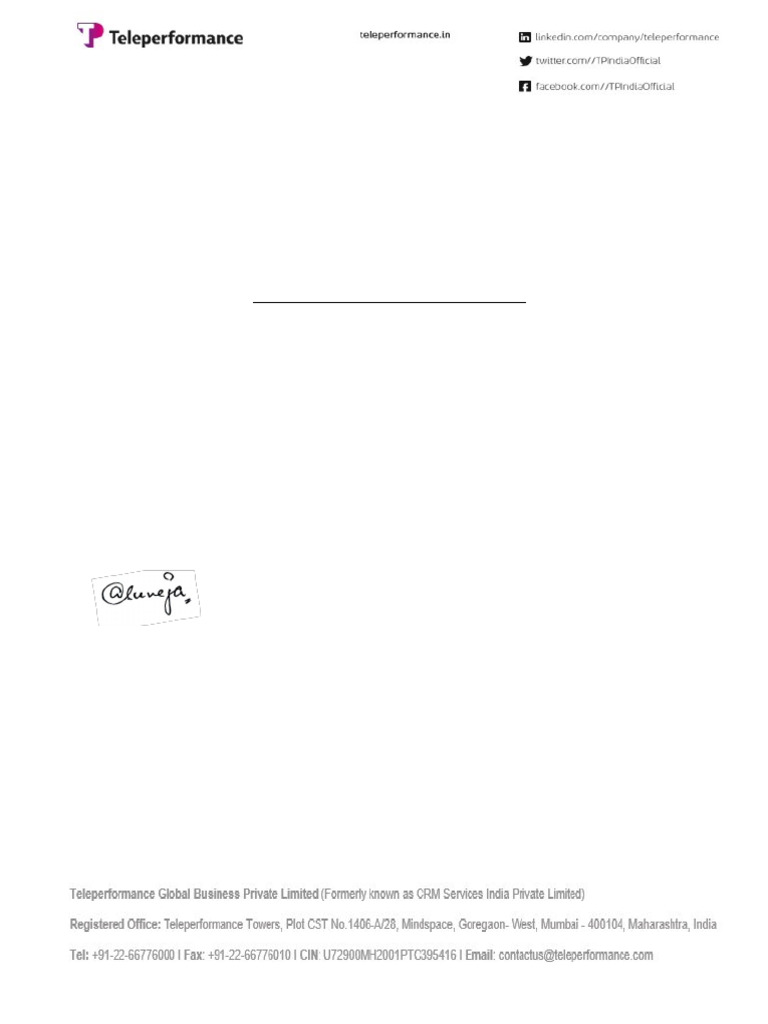 Teleperformance Releaving | PDF