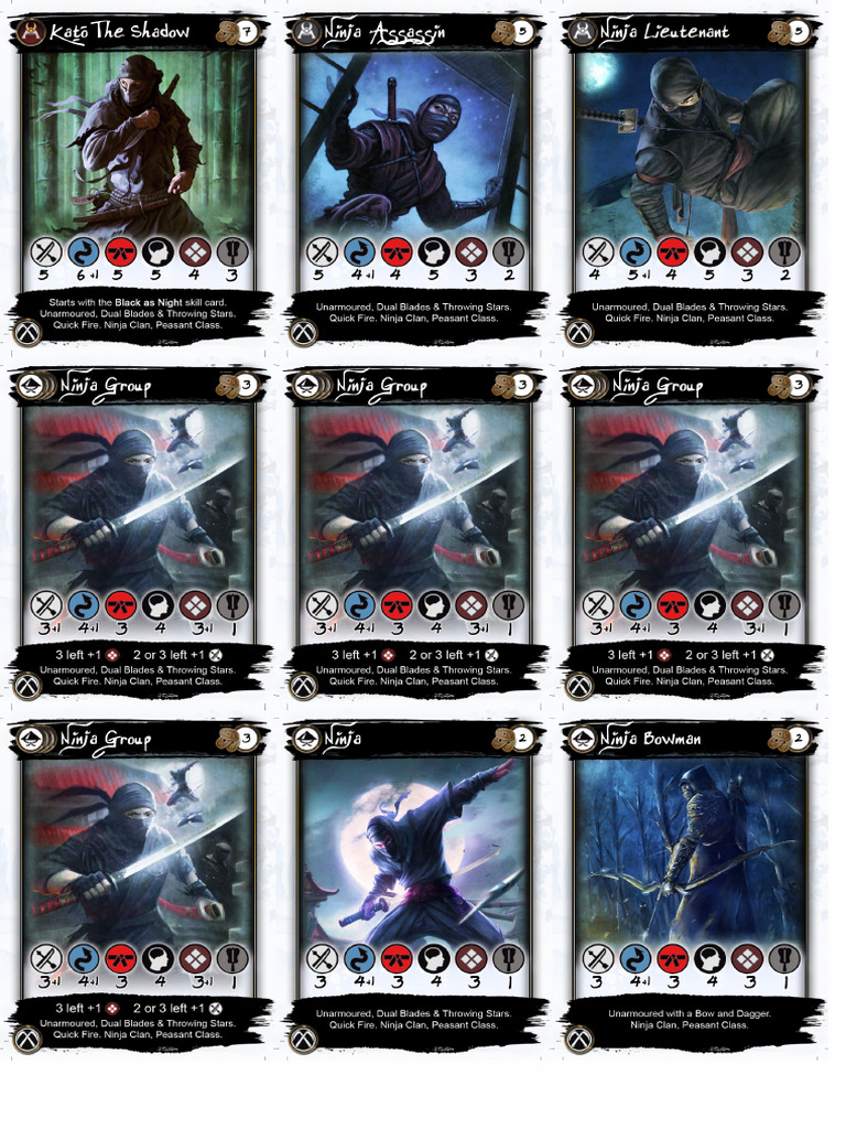 Lukes TOH Ninja Card Sheet | PDF
