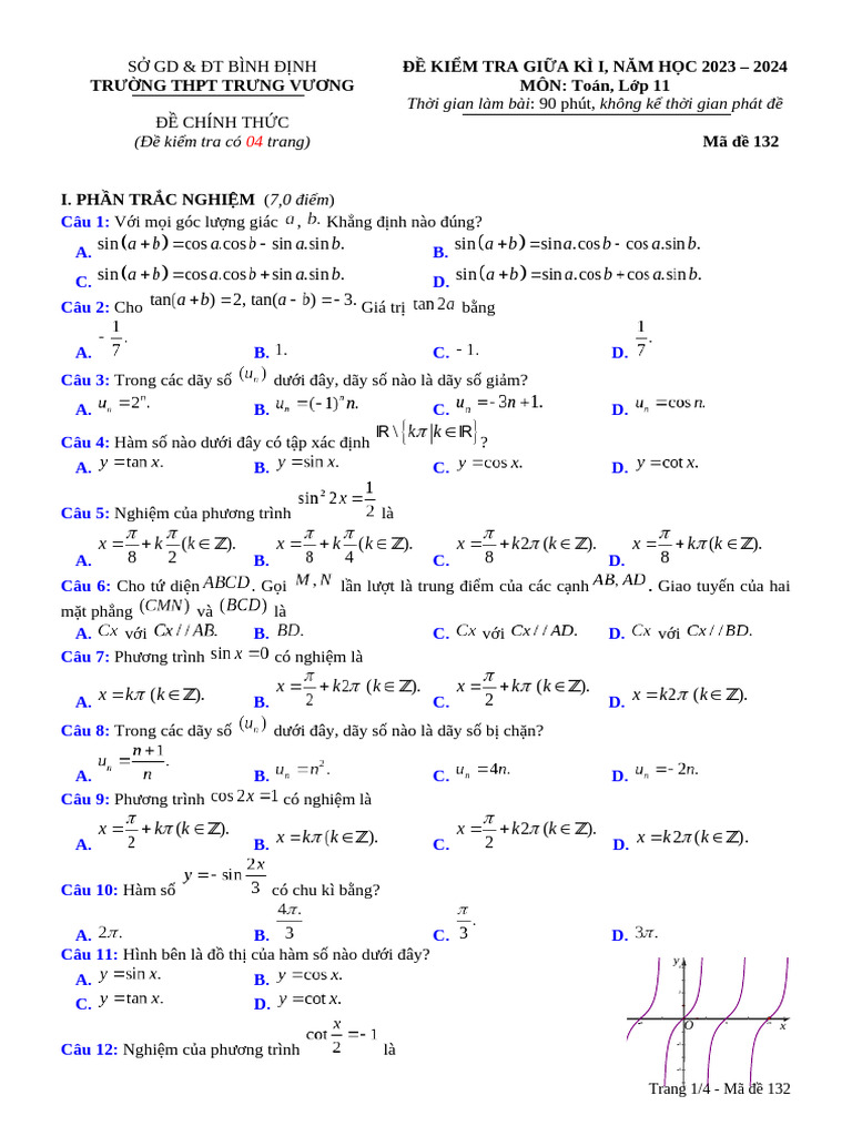 ĐỀ KT GK1 2023 2024 | PDF