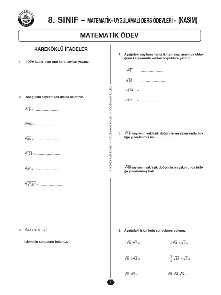 2) 8 Sin Kasım Mat Bil | PDF