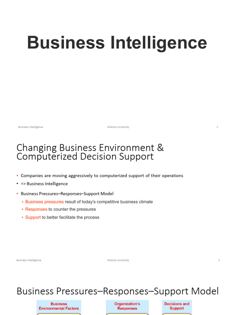 BI Intro | PDF | Business Intelligence | Data Warehouse