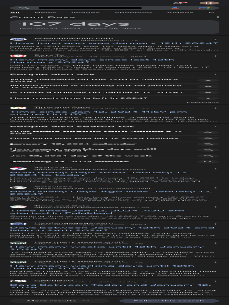 Days Since January 12, 2024 | PDF