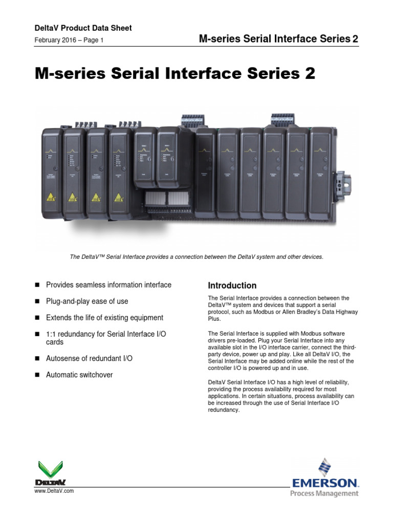 Product Data Sheet M Series Serial Interface Series 2 Deltav en 57886 | PDF | Programmable Logic ...