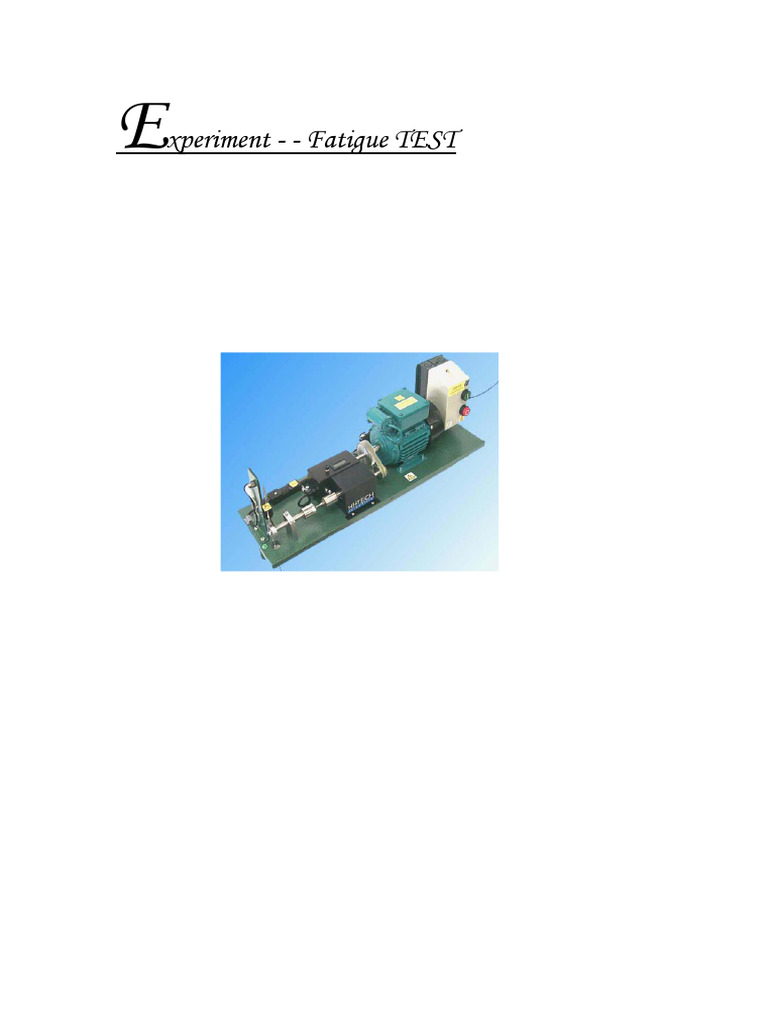 Experiment -4 -Fatigue Test | PDF | Yield (Engineering) | Ultimate ...