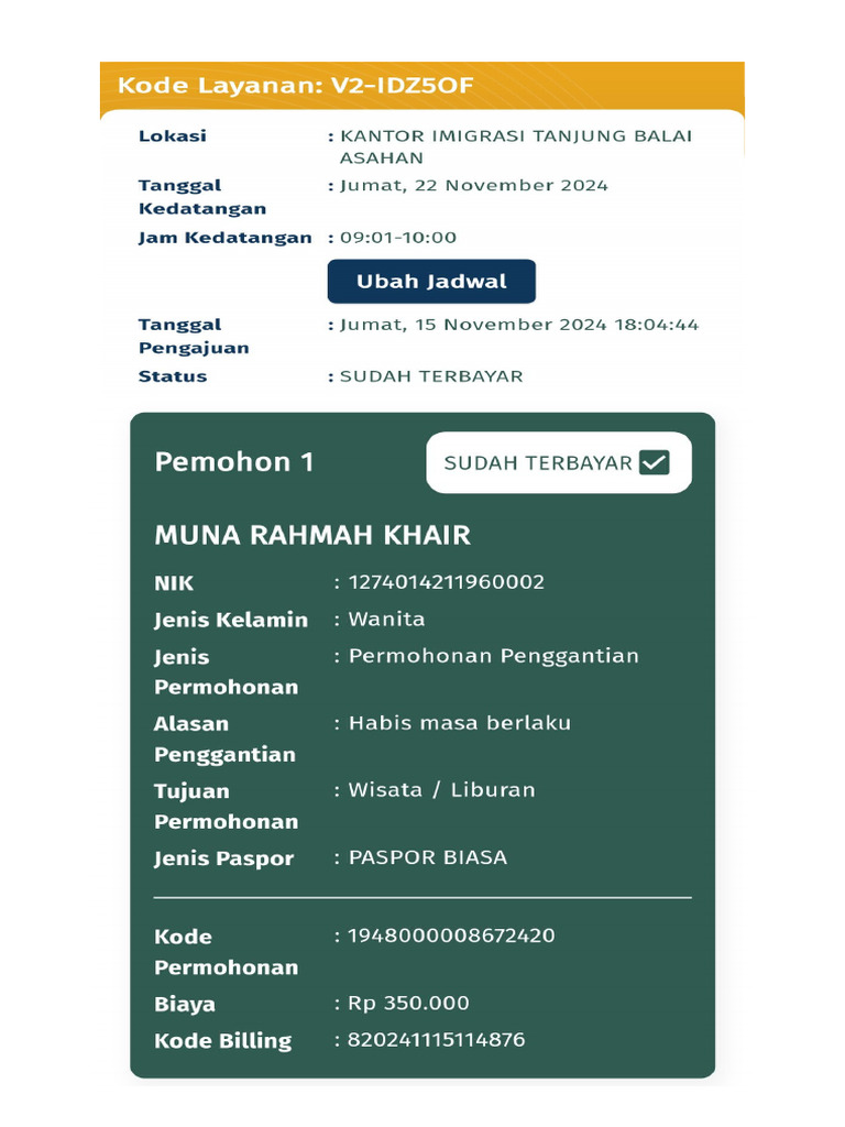BUKTI DAFTAR ONLINE MUNA RAHMAH KHAIR | PDF