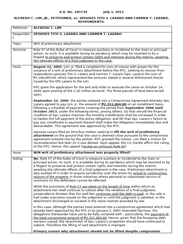 31.Lim vs. Sps Lazaro-chua | PDF | Appeal | Judgment (Law)