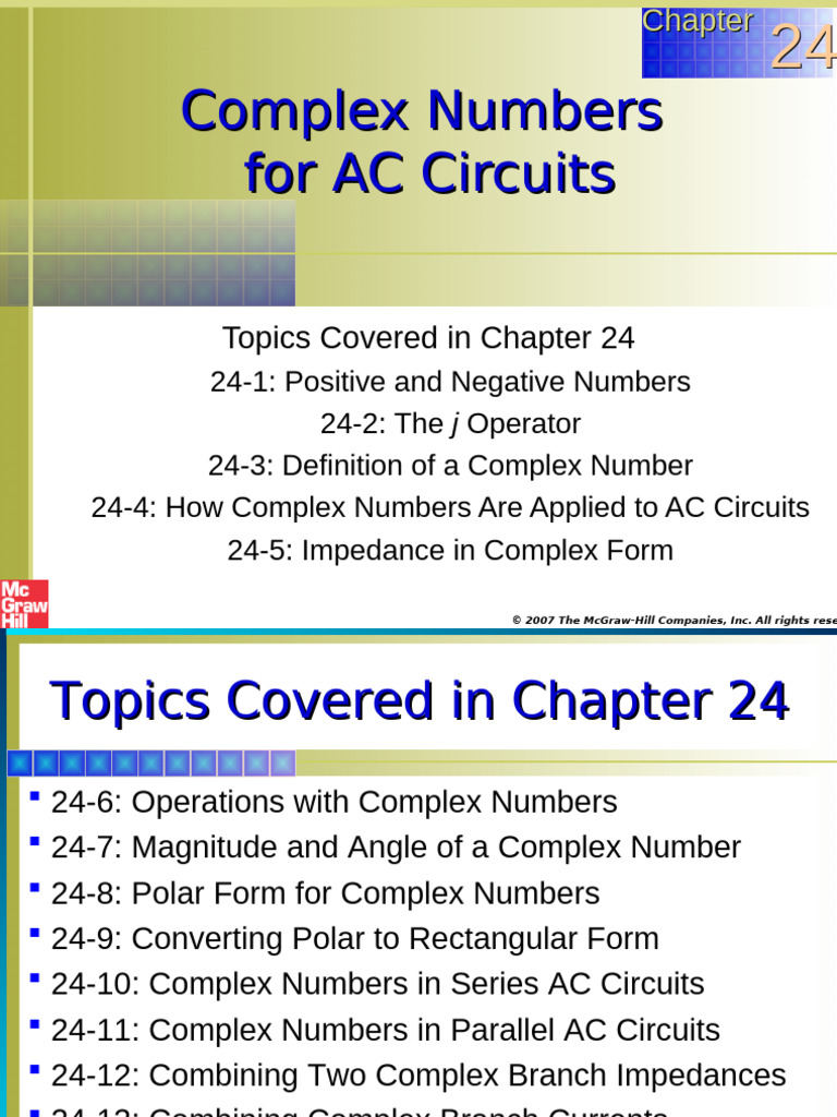 Complex Numbers in AC Circuits | PDF | Electrical Impedance | Complex ...