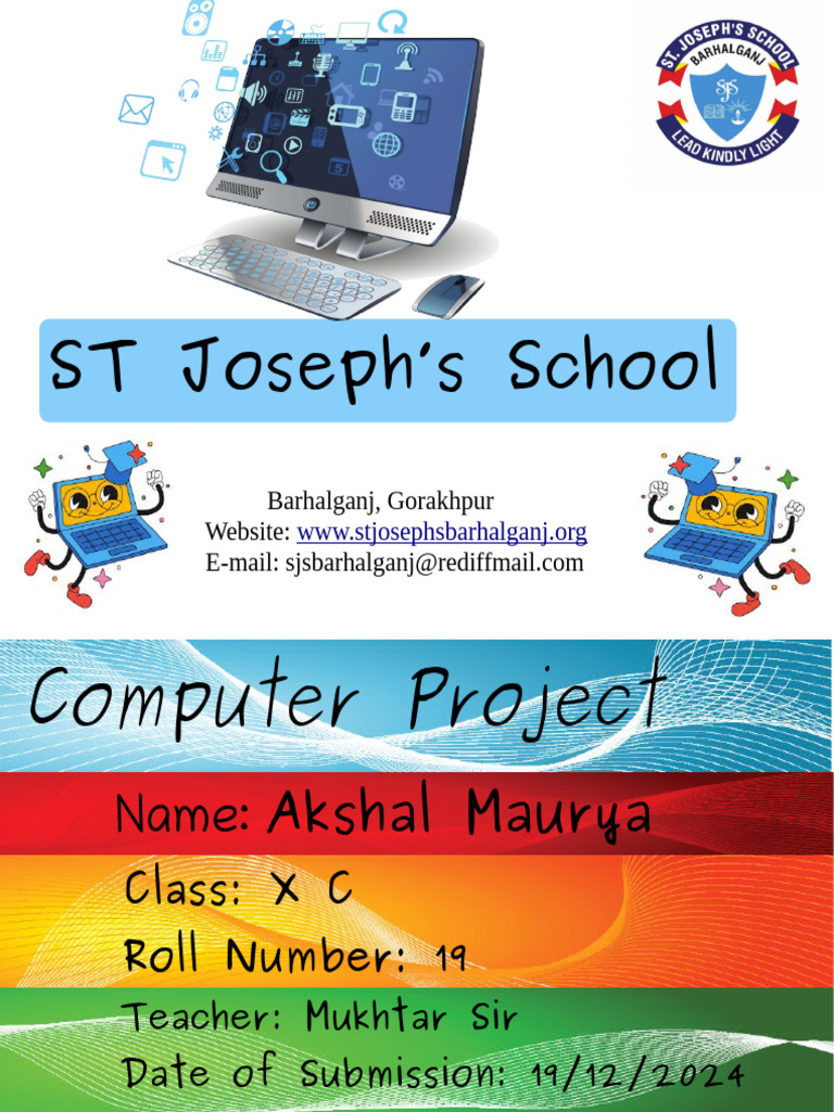 ST Joseph's School Computer Project | PDF