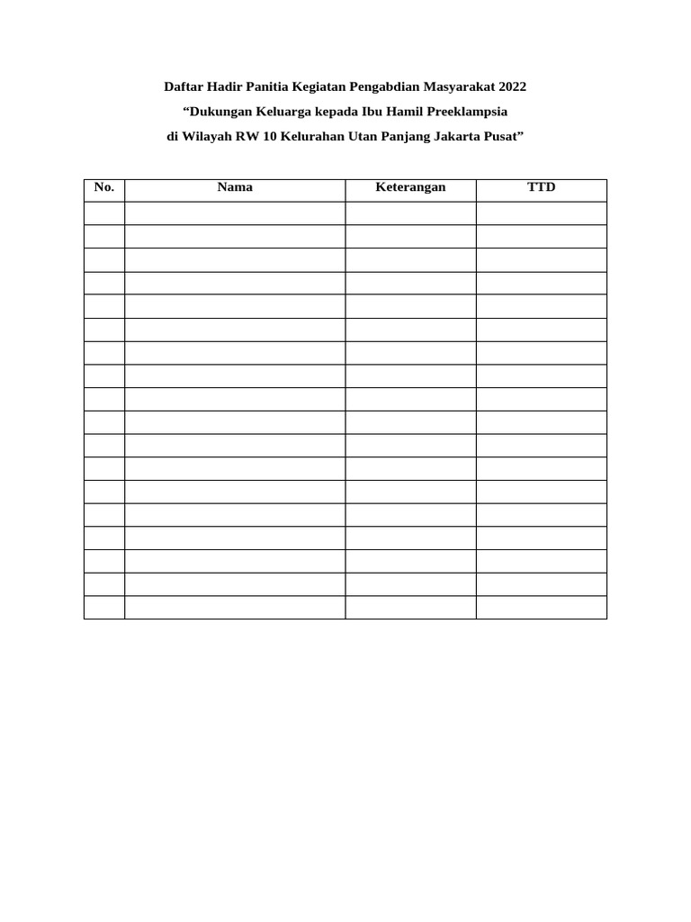 absensi panitia 1 | PDF