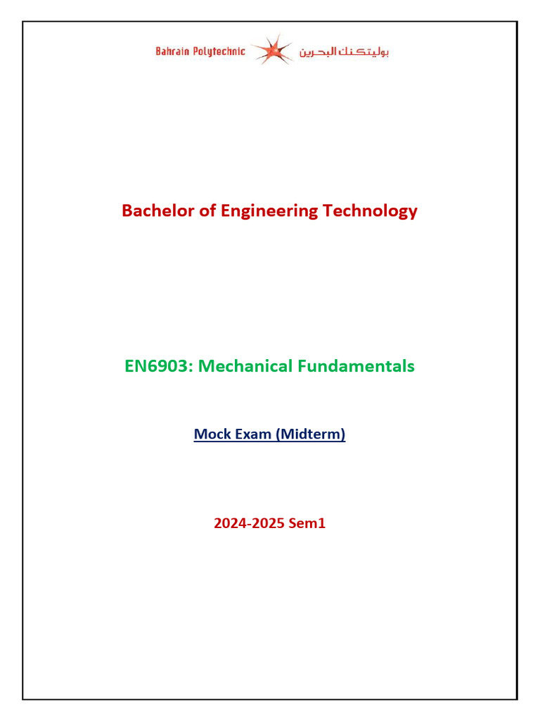 Mock Exam-Midterm Update 23 Oct 2024 | PDF | Force | Velocity