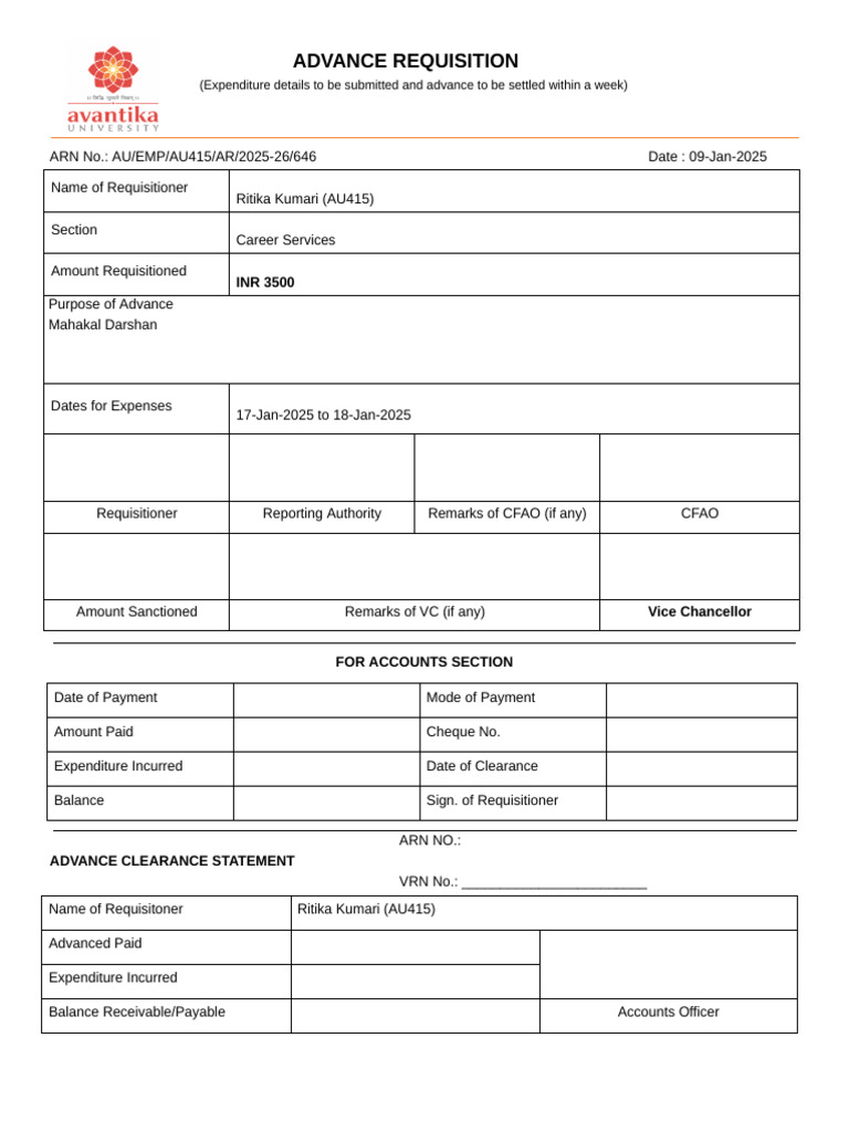 Advanced Requisition Template | PDF