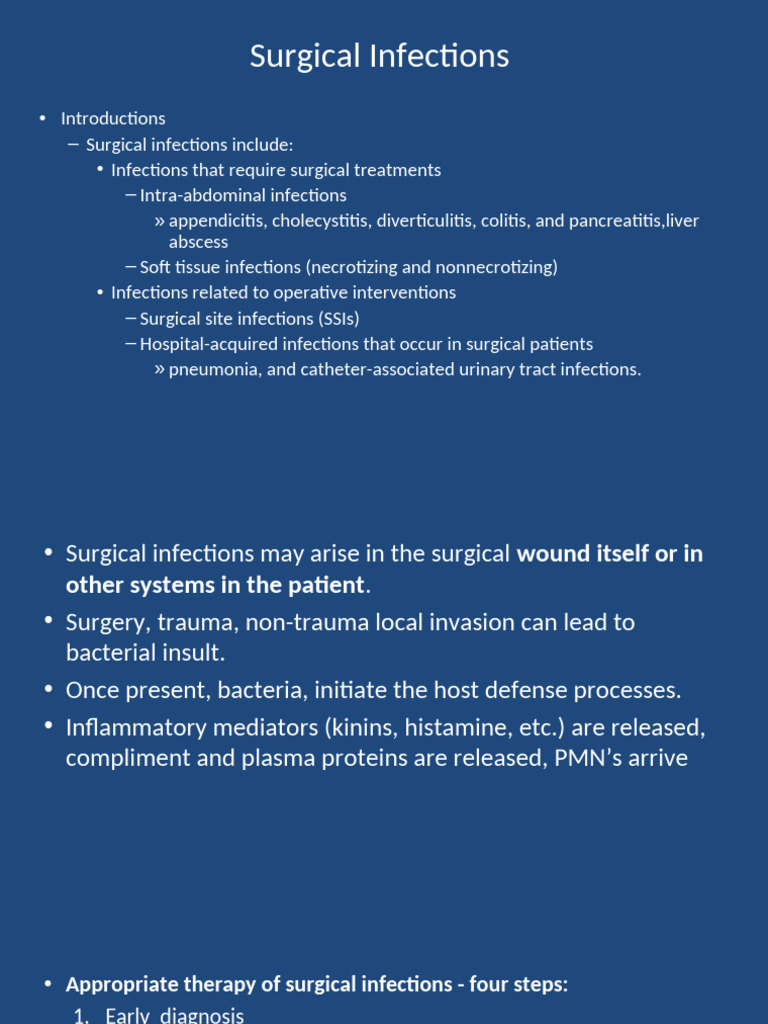 Antibiotic Management in Surgical Infections | PDF | Infection | Wound