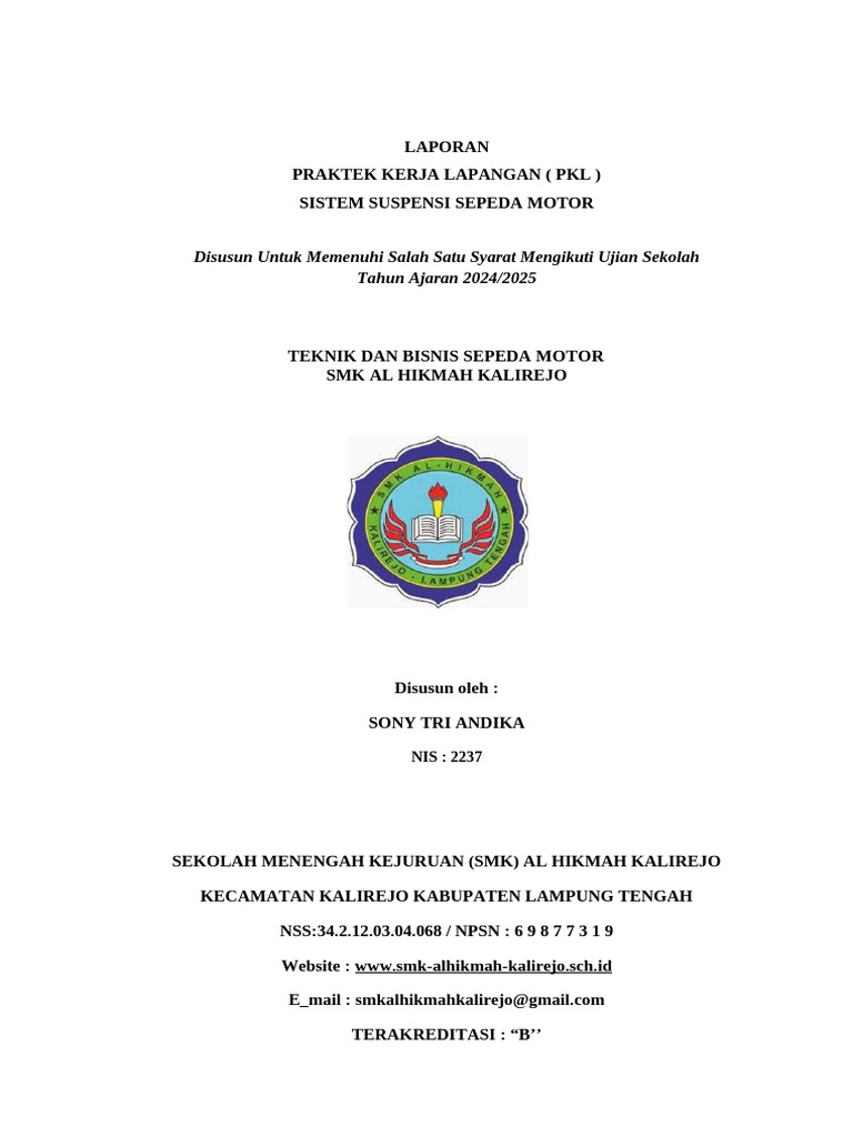 LAPORAN SONY TRI ANDIKA pak acc pakk | PDF