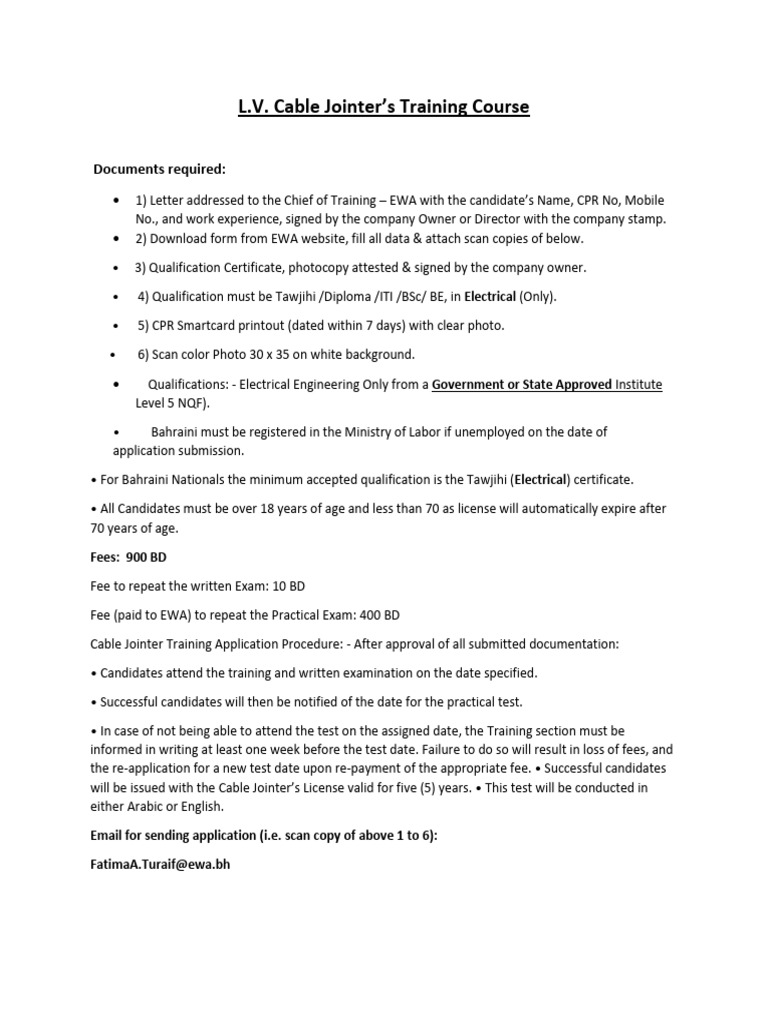 L.V. Cable Jointer Training Guide | PDF