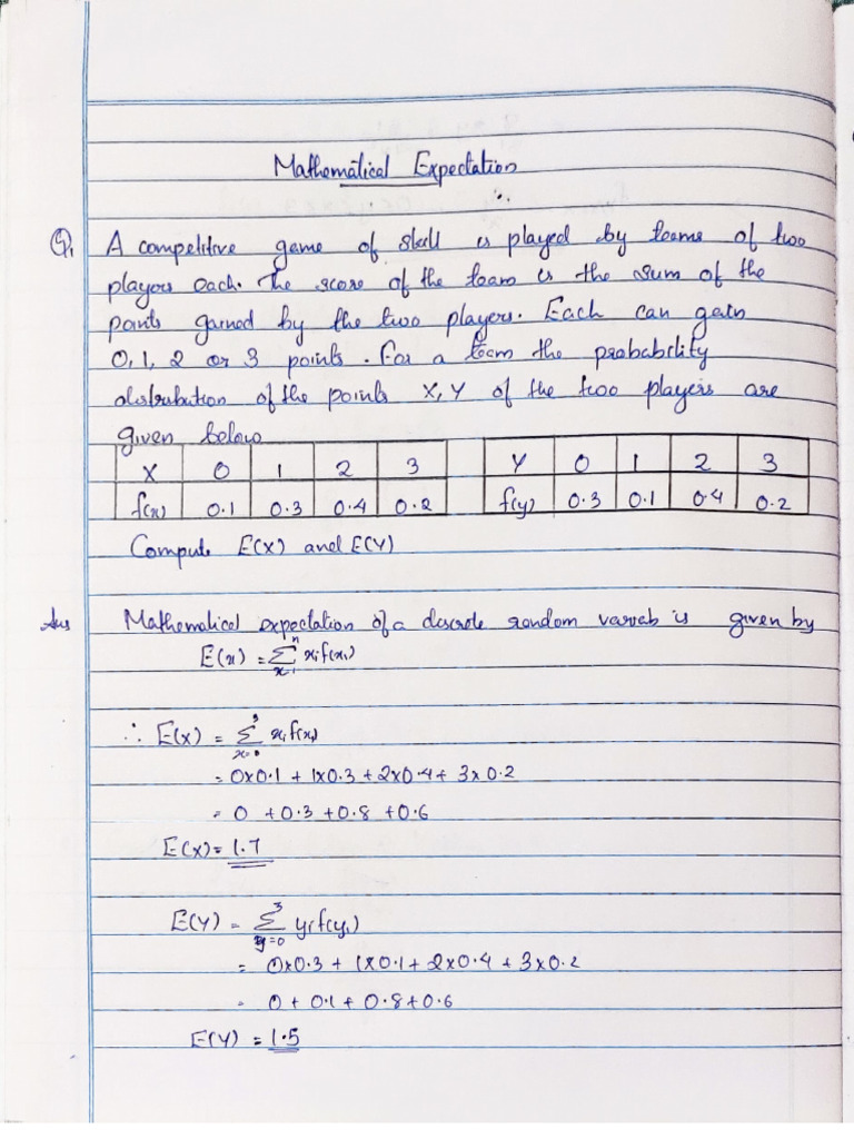 Mathematical expectation | PDF