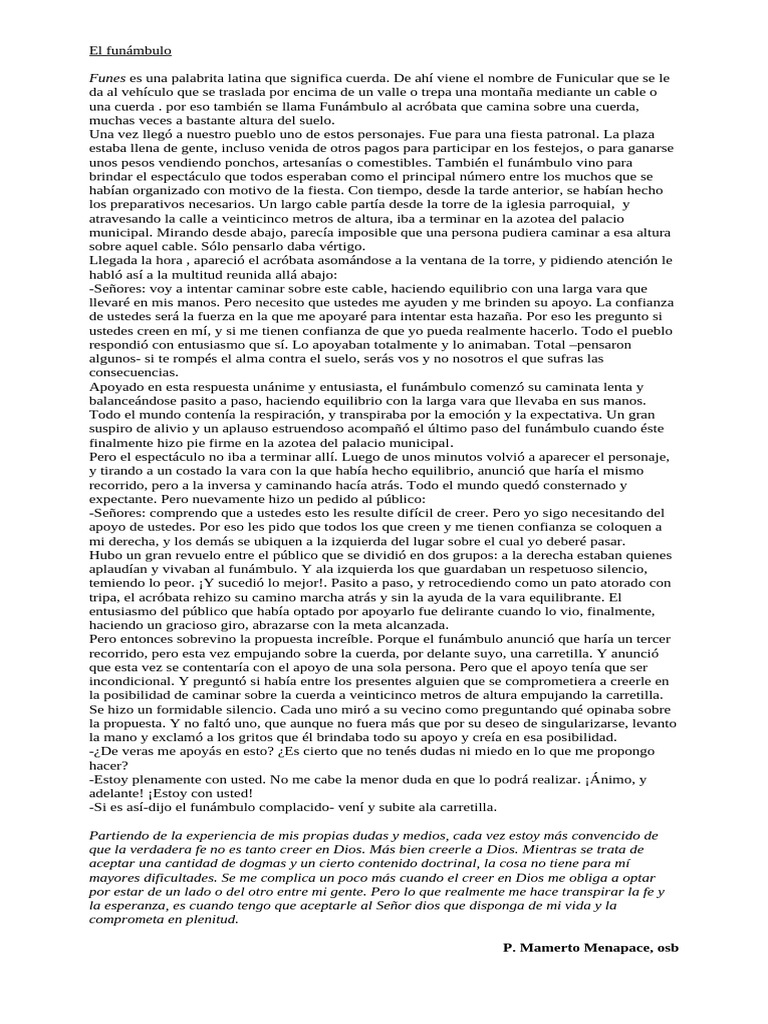 El funámbulo | PDF