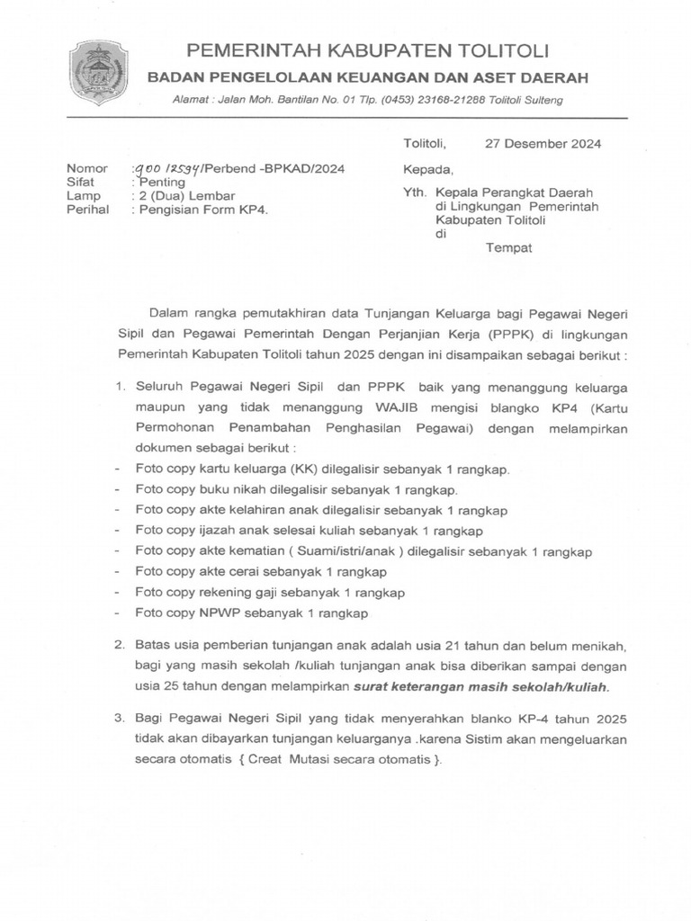 Pengisian Form KP4 | PDF