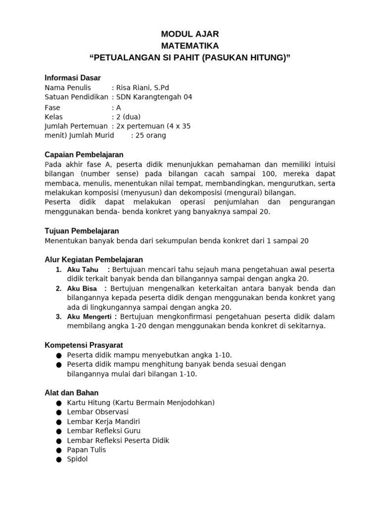 Modul Ajar RISA RIANI, S.PD | PDF