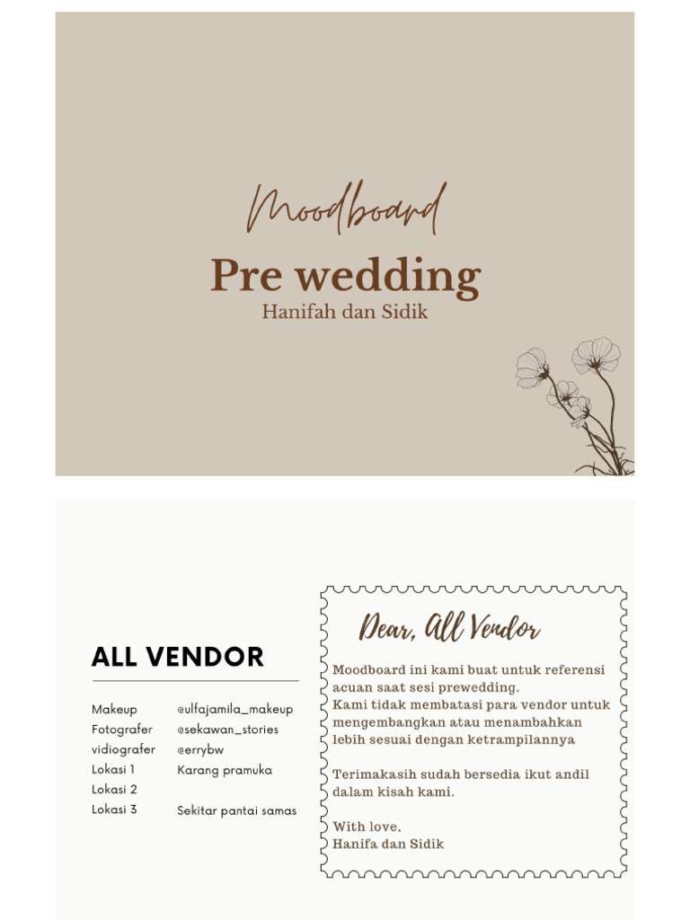 Moodboard Pre Wedding | PDF