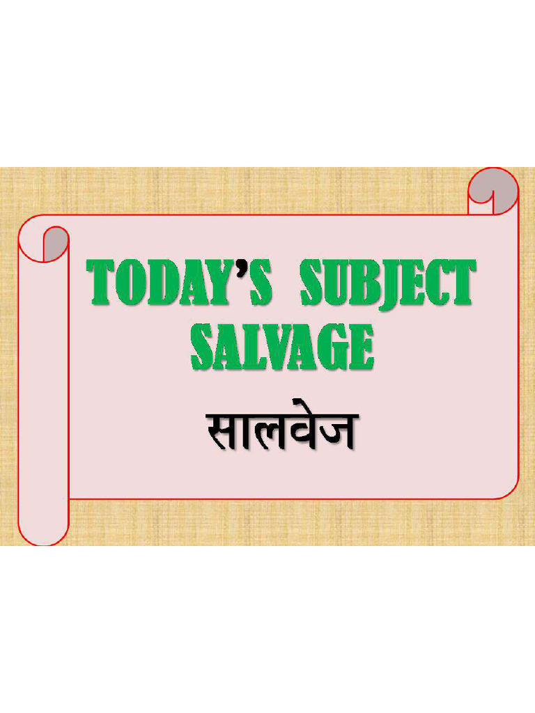 Salvage | PDF
